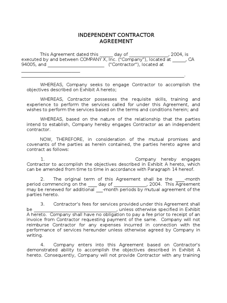 Gen Independent Contractor Agreement | PDF | Confidentiality ...