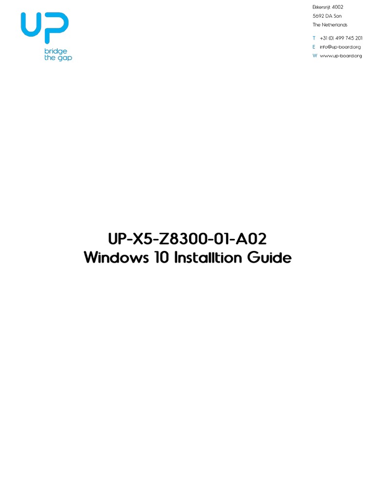 Up-X5-Z8300-01 A02 Windows 10 Installation Guide | PDF