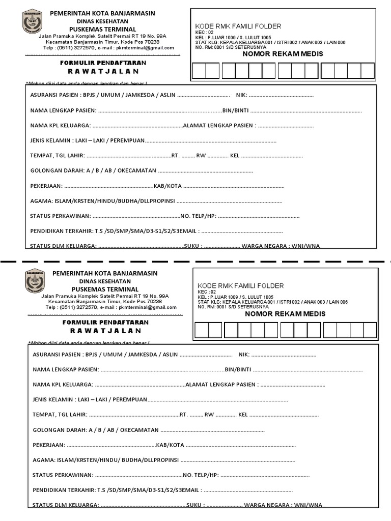 Form Daftar Pasien | PDF