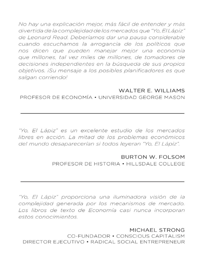 I Pencil Final Spanish | PDF