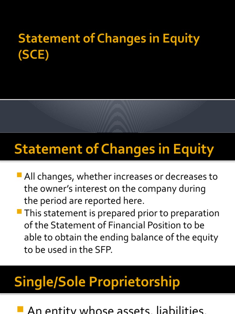 Statement of Changes in Equity (SCE) | PDF | Partnership | Sole ...