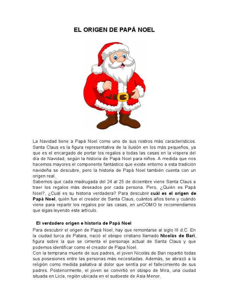 El Origen de Papá Noel | PDF | Papá Noel | Navidad