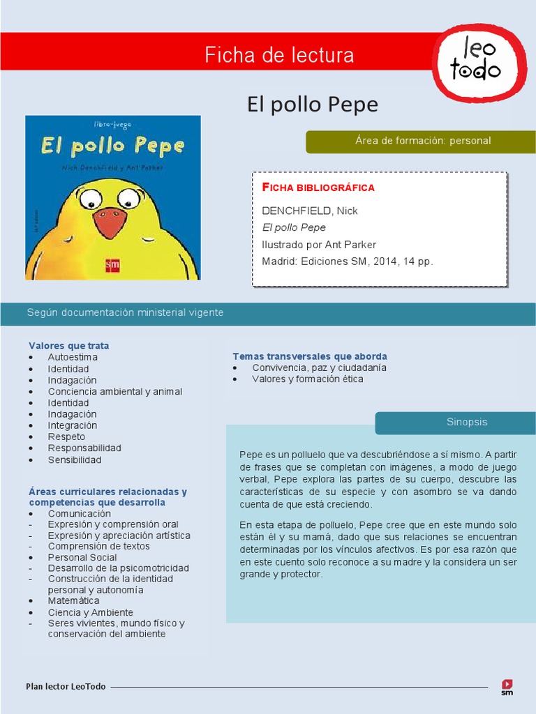 El Pollo Pepe Ficha LeoTodo | PDF | Pollo