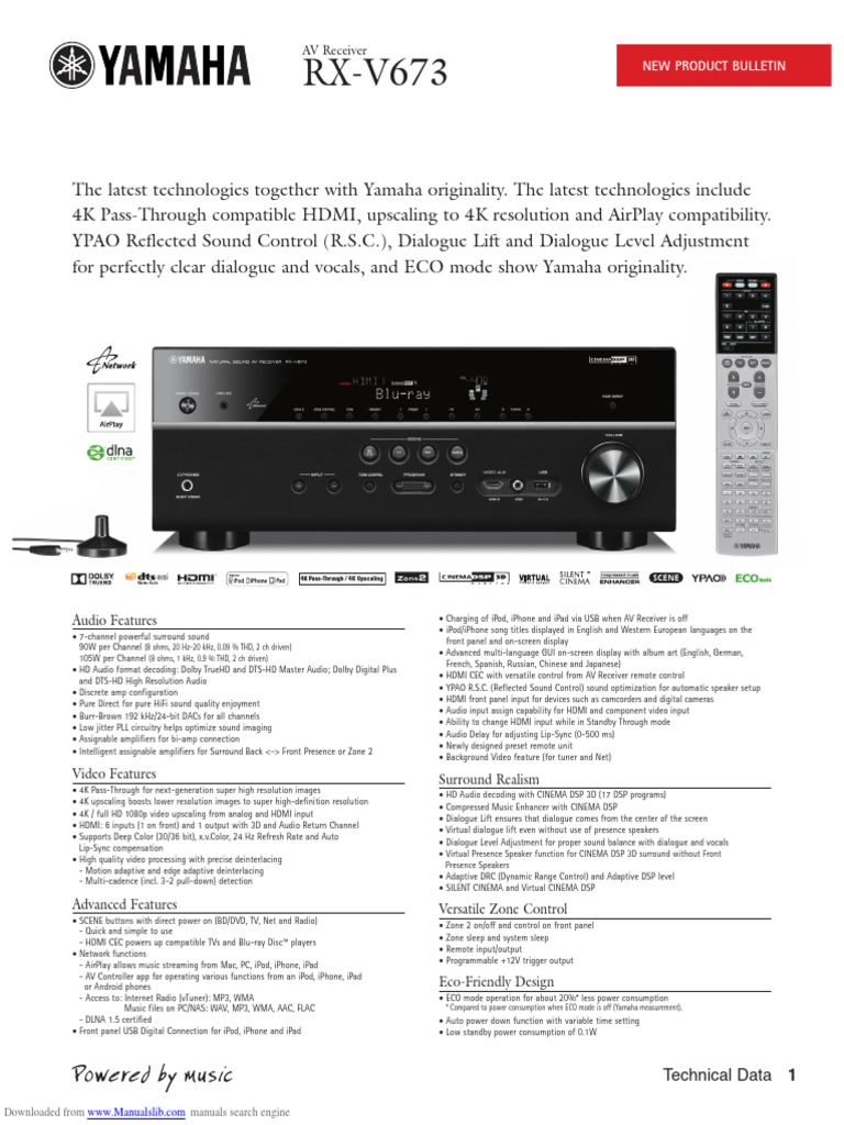 RXV 673 BL | PDF | Hdmi | I Pod