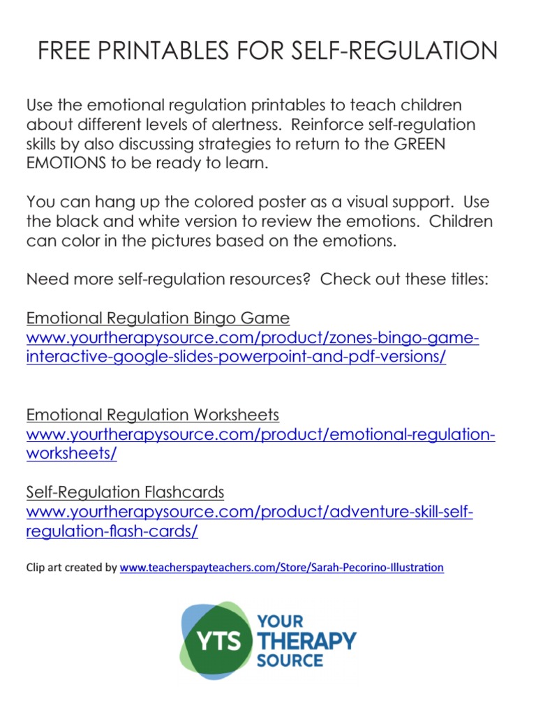 Self-Regulation Tools for Kids | PDF