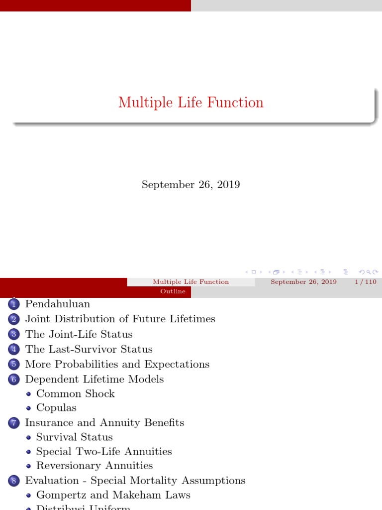 Multiple Life Function | PDF