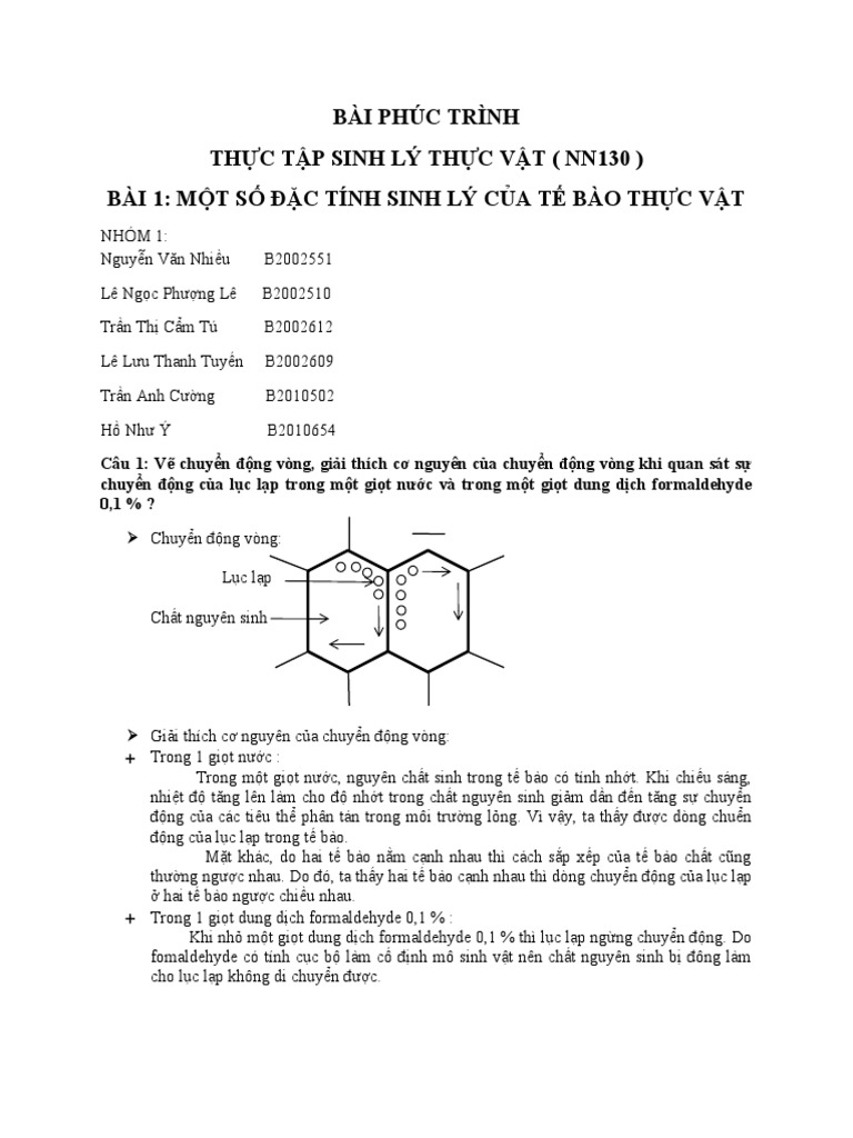 TT - Sinh Ly Thuc Vat - Bai1 | PDF
