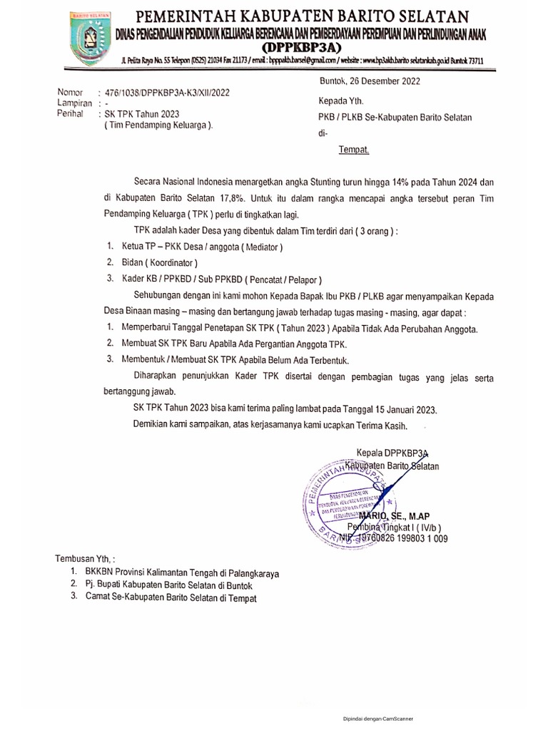 SK TPK Tahun 2023 | PDF