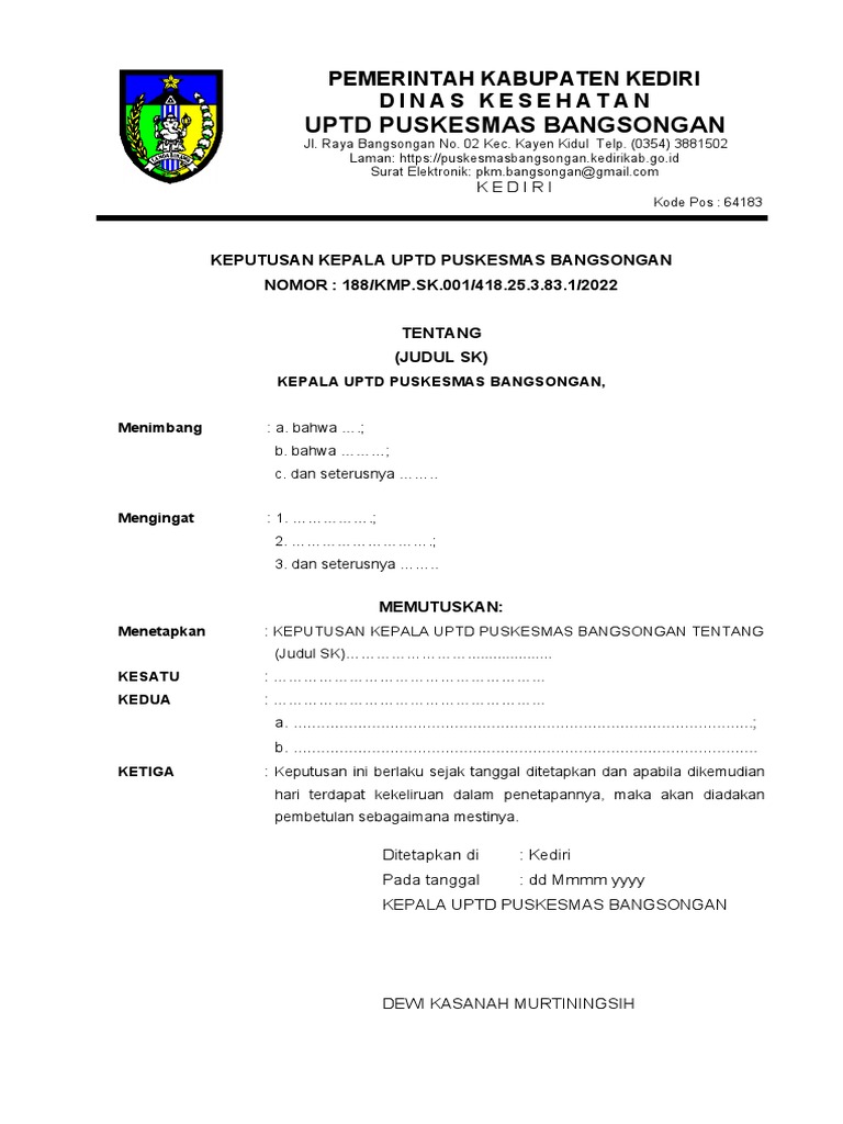 Template SK Bangsongan | PDF