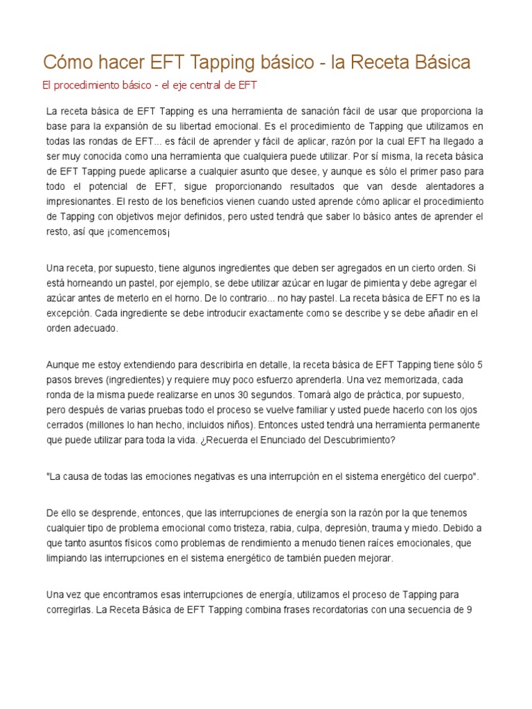 Guía Básica de EFT Tapping | PDF | Las emociones | Mano