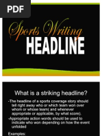 How To Write A Sports Article | PDF | Plain Language | News