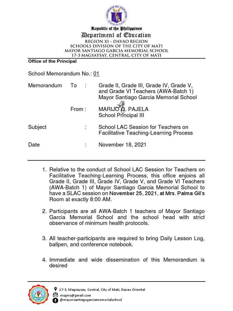 Annex A - Memorandum | PDF