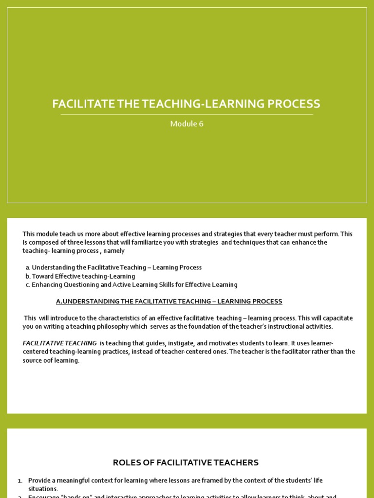 Annex C2 - PPT-Facilitate The Teaching-Learning Process | PDF ...