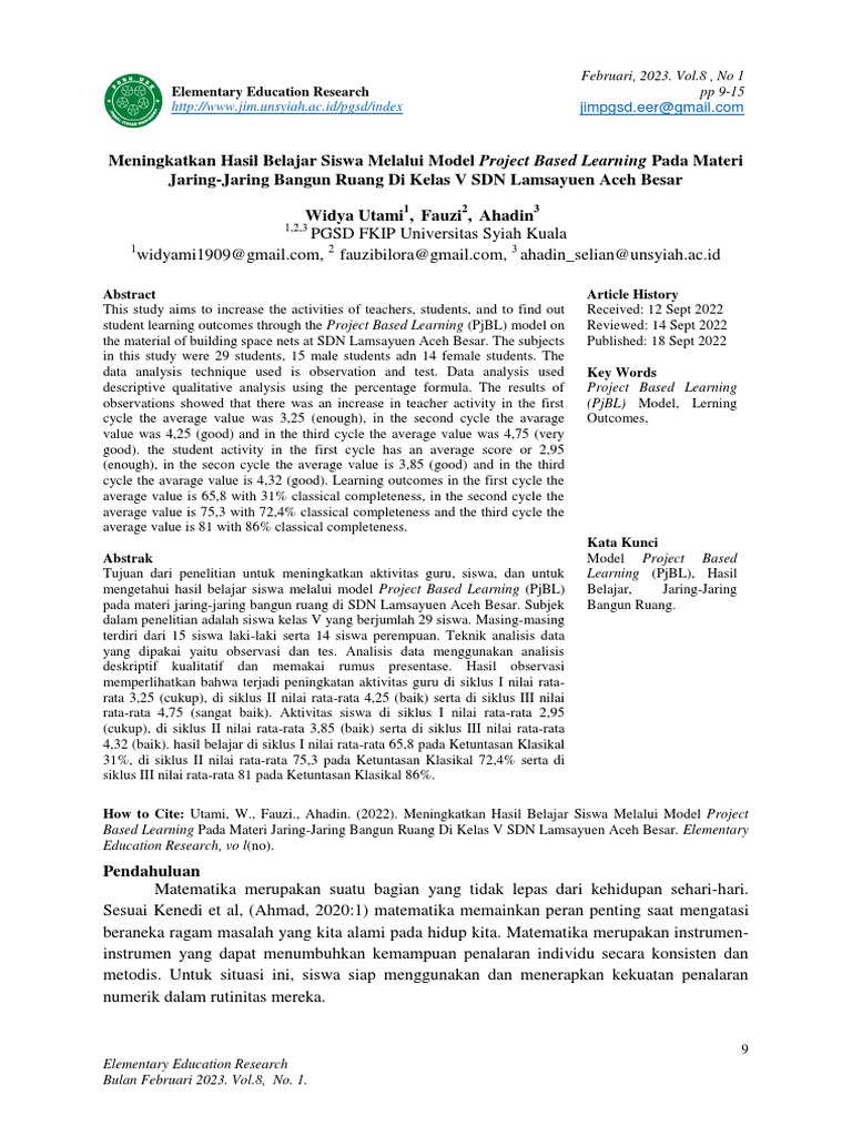 Jurnal Widya Utami Vol.8 No1 | PDF | Data | Behavior Modification