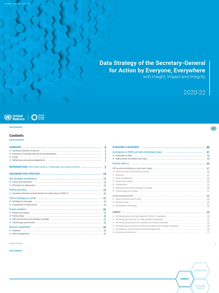 UN SG Data-Strategy | PDF | Analytics | Governance