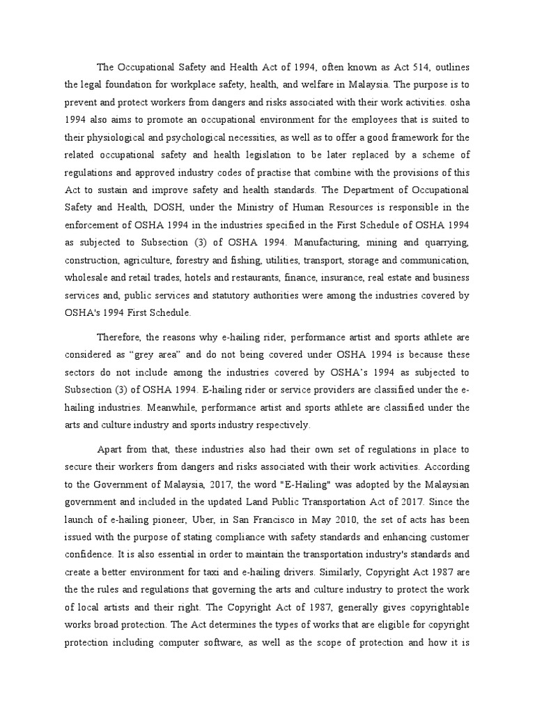 The reasons why a few sectors such as e-hailing rider, performance ...