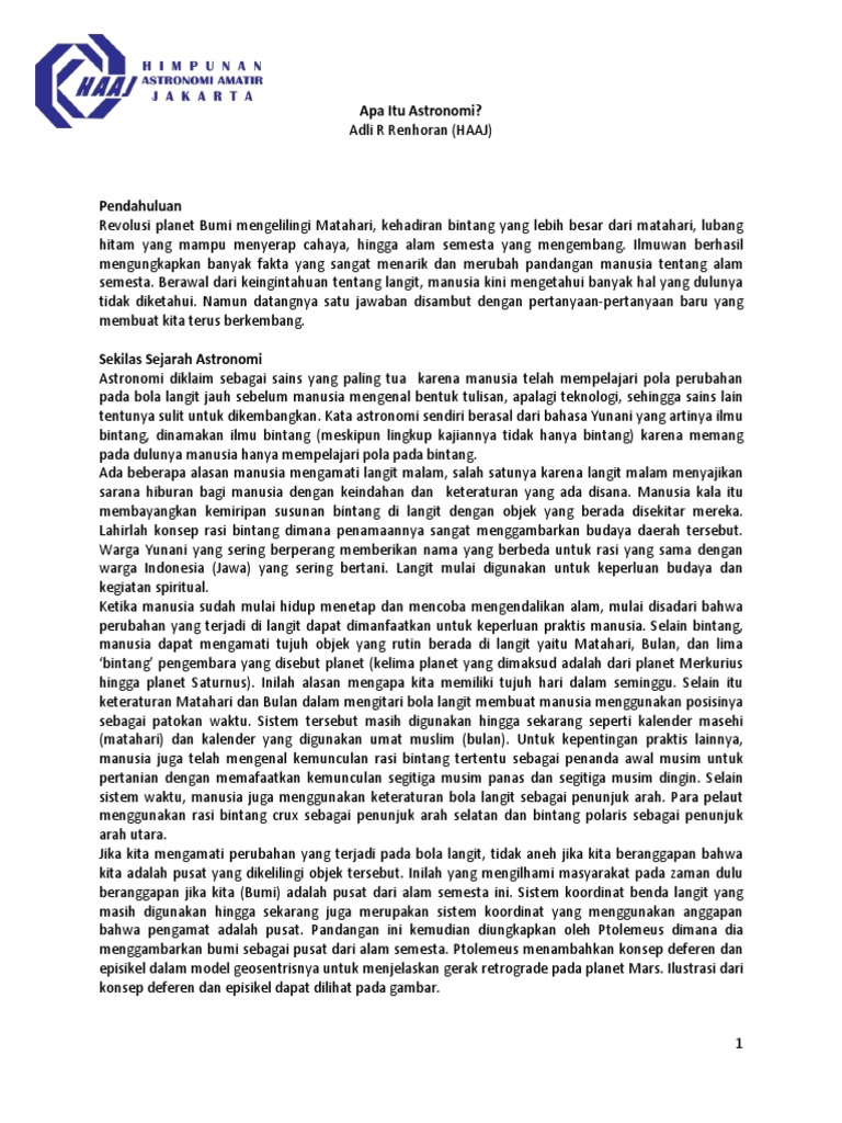 Pertemuan Rutin 2 - Apa Itu Astronomi | PDF