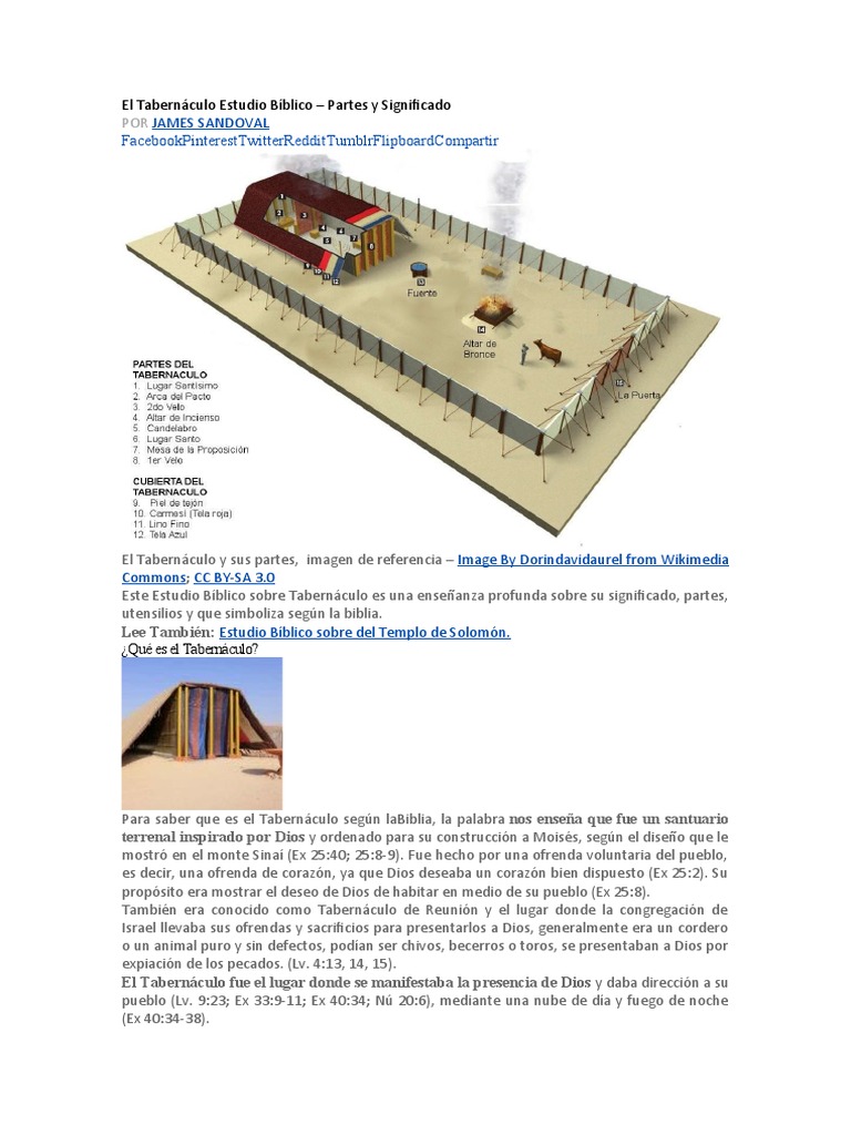 El Tabernáculo Estudio Bíblico | PDF | Santo de los santos | Arca de la ...