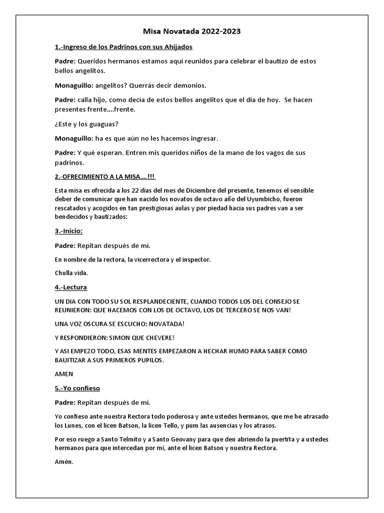 Misa Novatada | PDF | Adoración Cristiana Y Liturgia