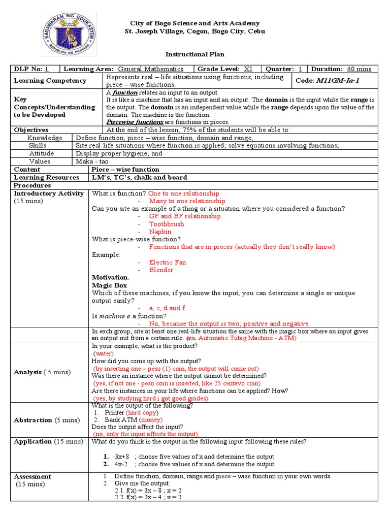 M11GM Ia 1 | PDF | Function (Mathematics) | Cognition M11GM Ia 1 | PDF | Function (Mathematics) | Cognition