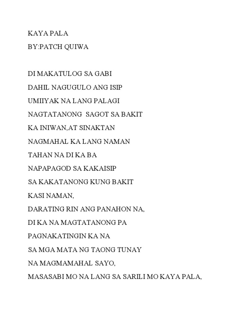 Kaya Pala | PDF