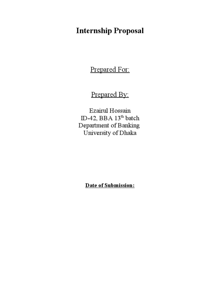 Internship Proposal | PDF | Business | Computing And Information Technology