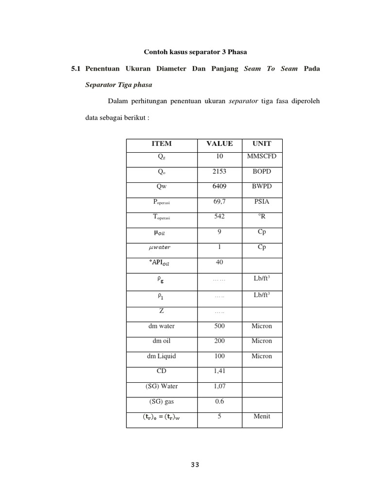 Pertemuan 12 Dan Contoh Kasus Perhitungan Separator 3 Phasa by Field | PDF