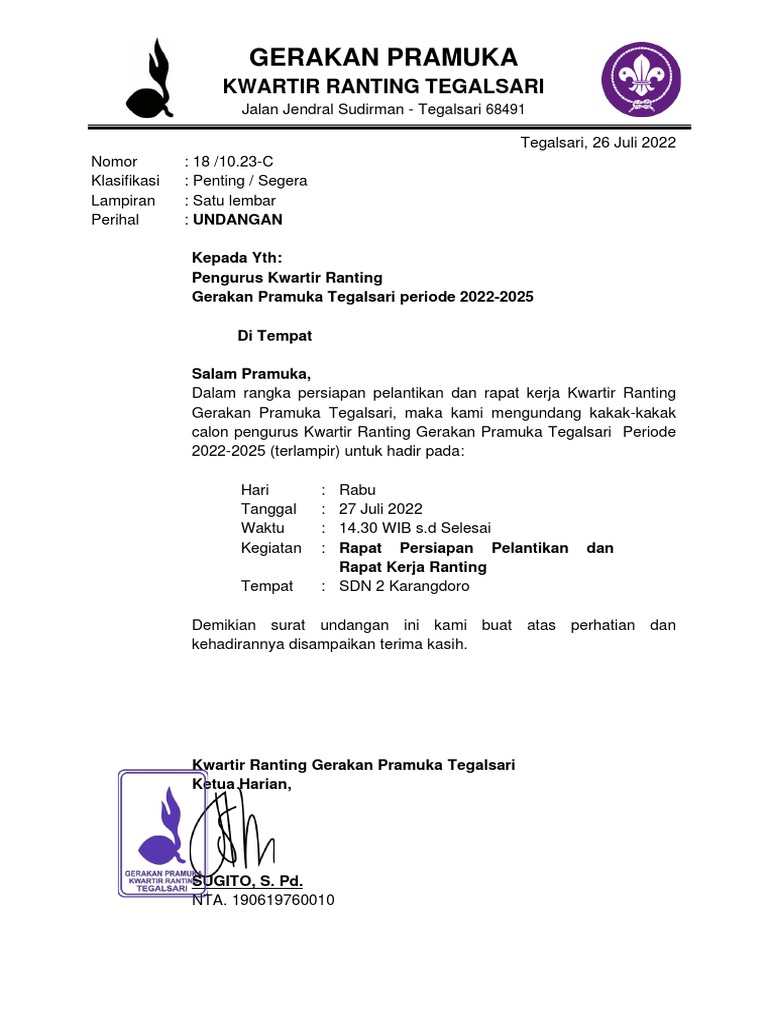 No. 18 UNDANGAN RAKER | PDF