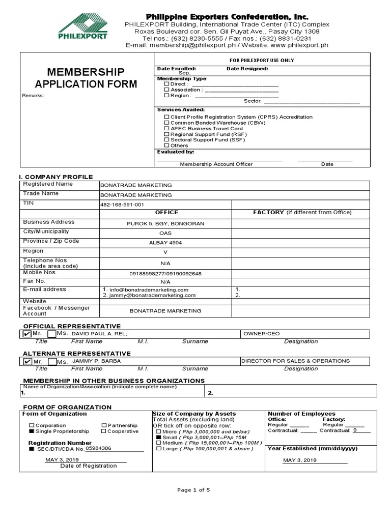 New Philexport Membership Application Form 2021_annex c (Fillable ...