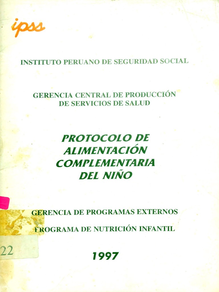 Protocolo de Nutrición Infantil | PDF | Alimentos | Dieta y nutrición