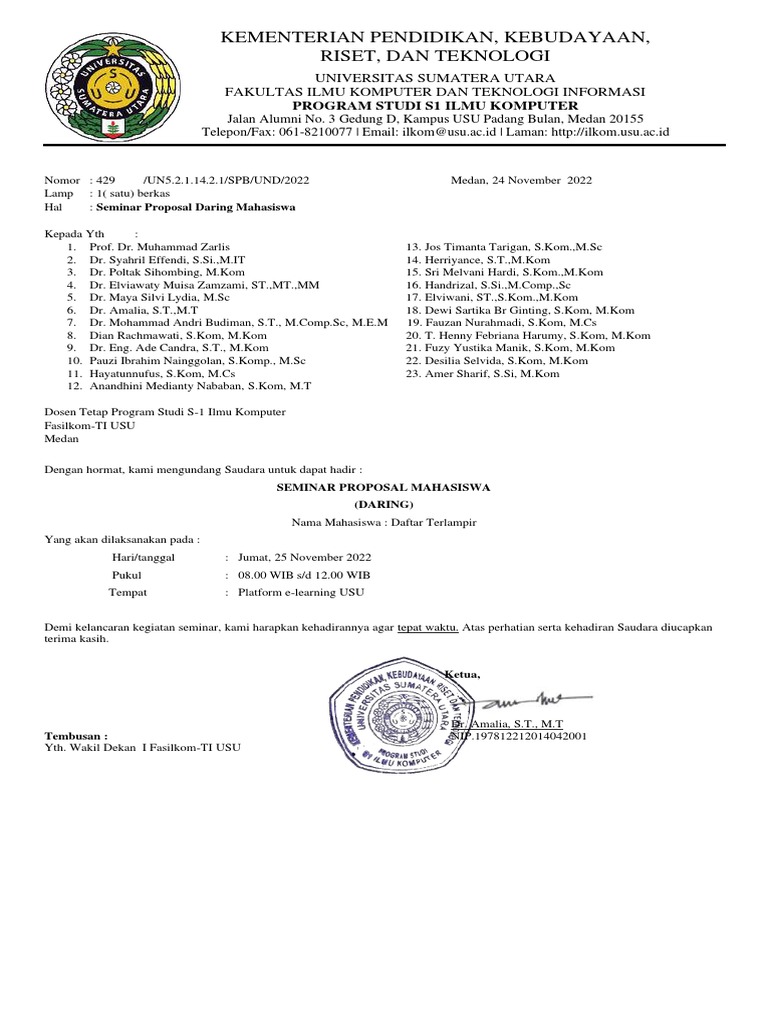 Undangan Sempro 25 November 2022 | PDF