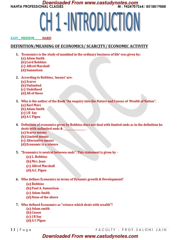 2.CA FOUNDATION ECONOMICS QB by Saloni Jain | PDF | Economics ...