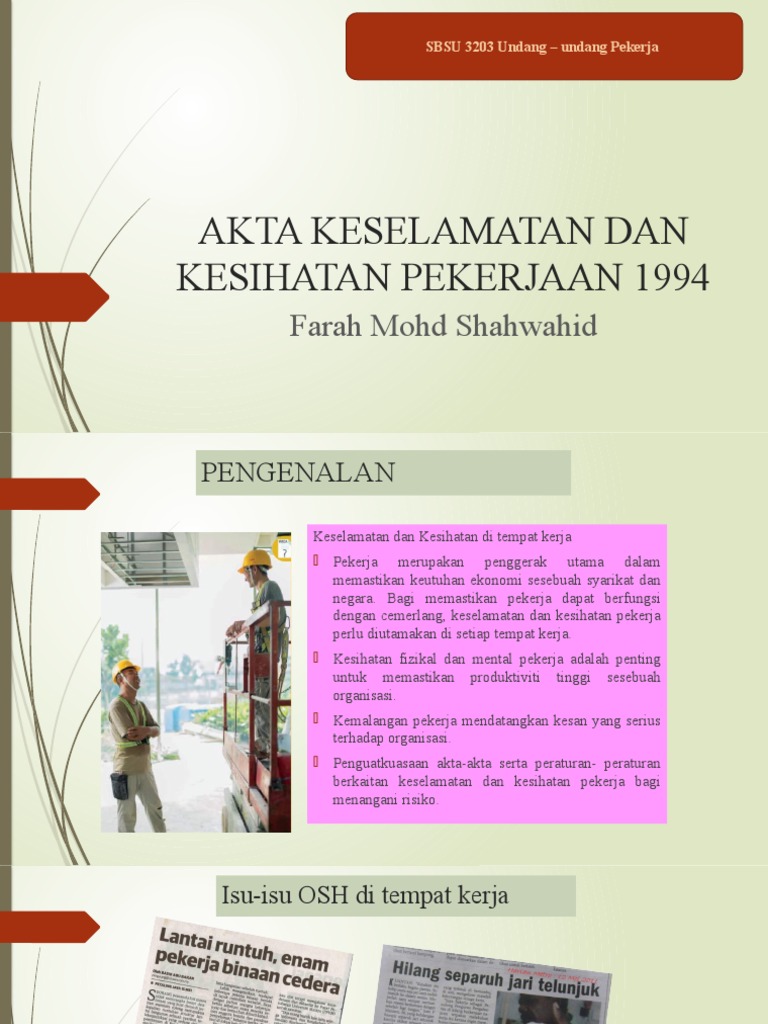 9.AKTA OSH 1994 New | PDF