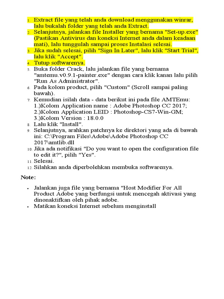 Petunjuk Install | PDF