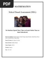 Rasheed Talbot Mathematics SBA | PDF | Questionnaire