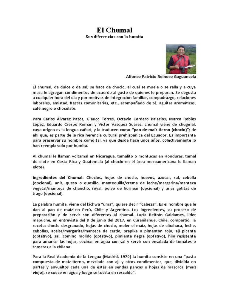 El Chumal Sus Diferencias Con La Humita... | Descargar gratis PDF ...