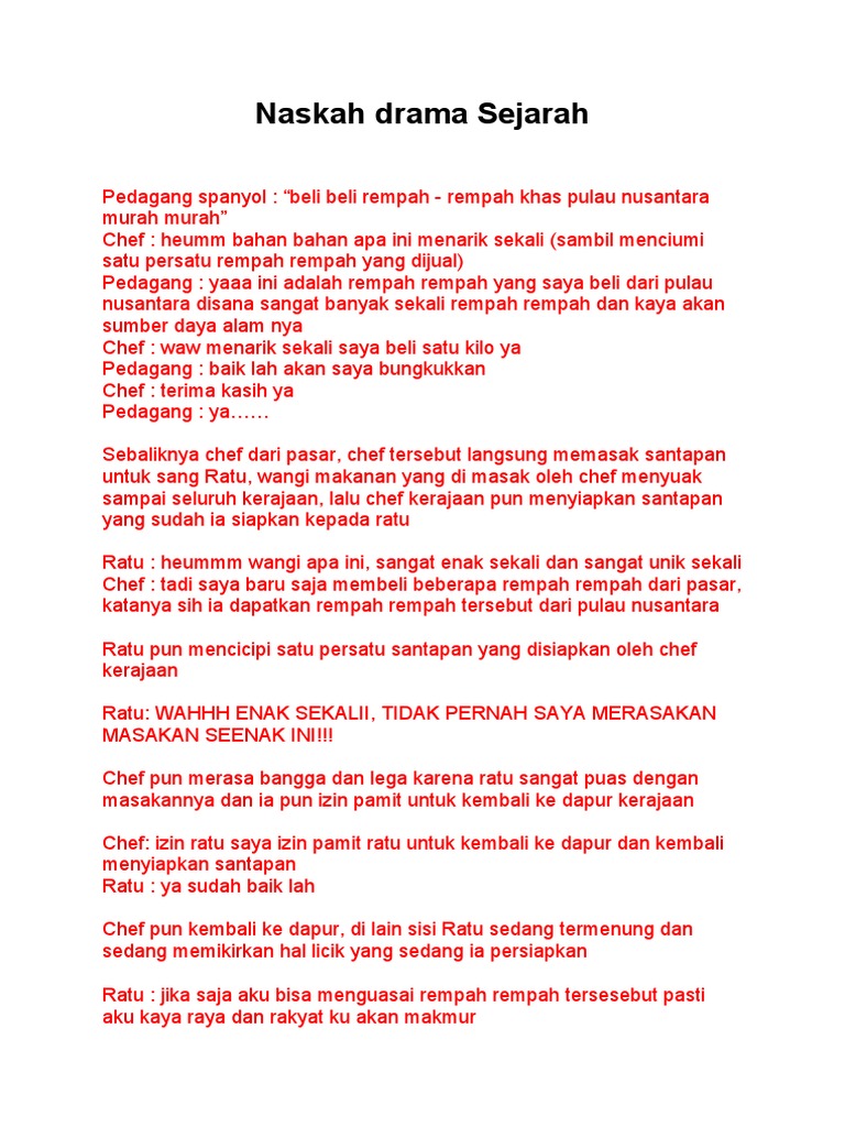 Naskah Drama Sejarah | PDF