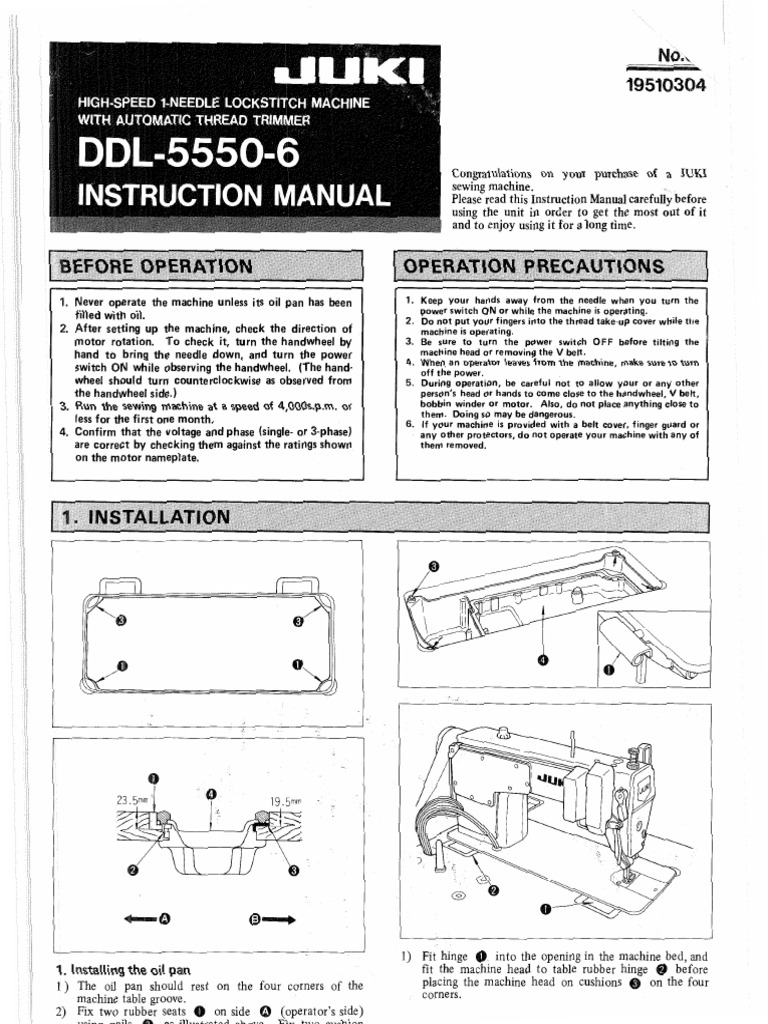 Juki DDL-5550-6 User Manual | PDF