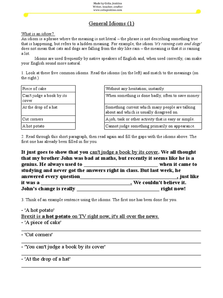 Common English Idioms Guide | PDF | Idiom | Linguistics
