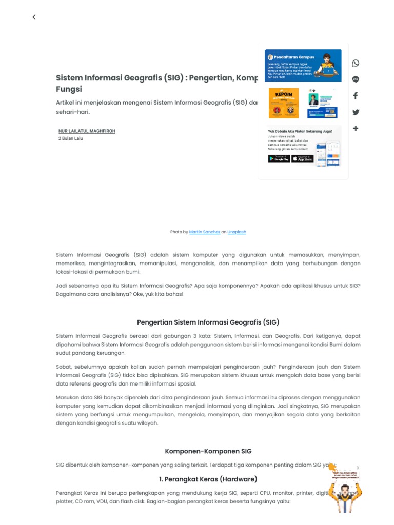 Sistem Informasi Geografis (SIG) - Pengertian, Komponen, Analisis, Dan ...