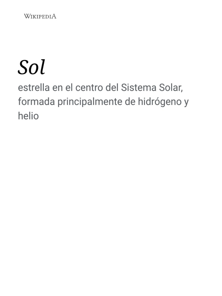 Sol - Wikipedia, La Enciclopedia Libre | PDF | Dom | Tierra