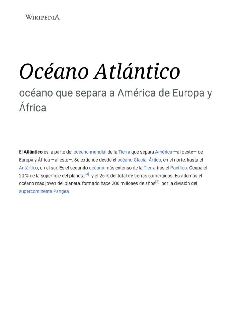 Océano Atlántico - Wikipedia, La Enciclopedia Libre | PDF | océano ...
