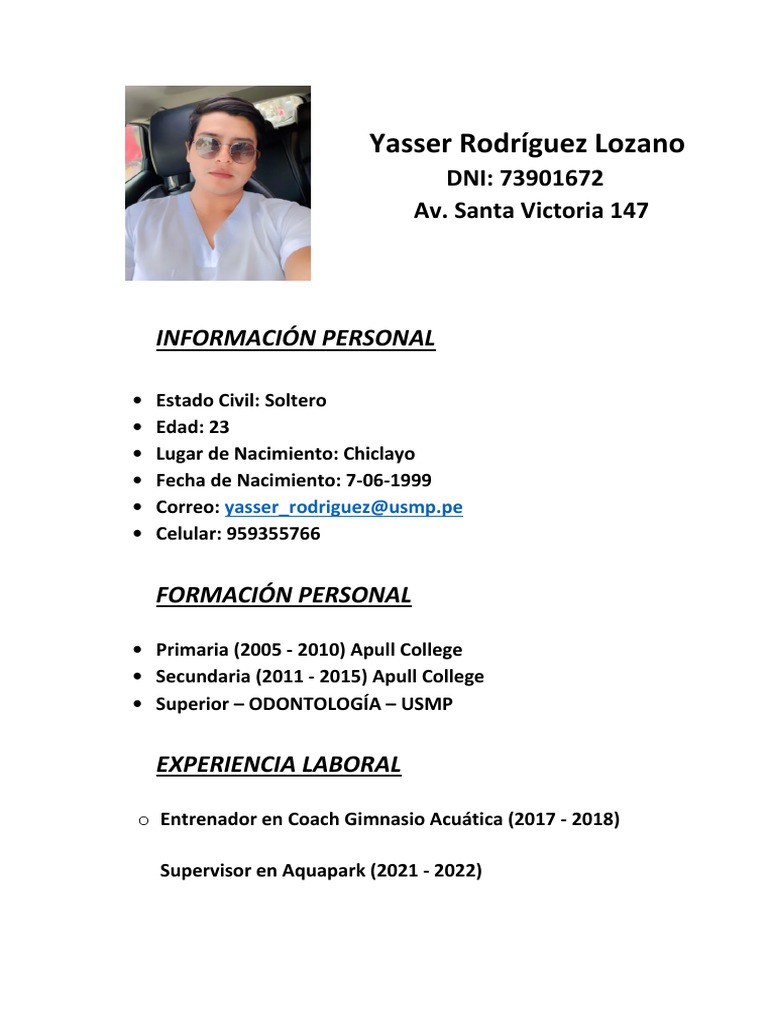 CV Yasser Rodriguez | PDF