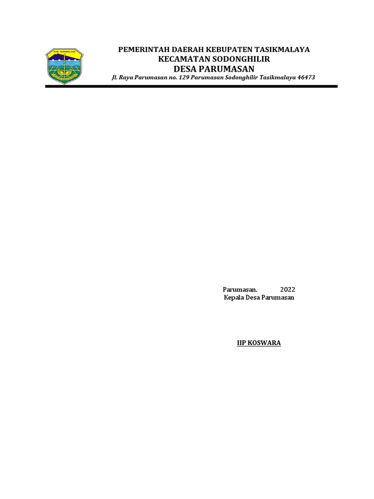Contoh KOP SURAT Desa | PDF