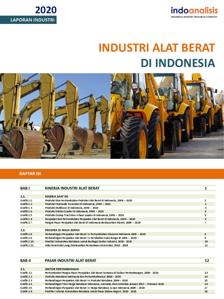Industri Alat Berat Indonesia 2020 | PDF | Bisnis | Pengelolaan Keuangan & Uang