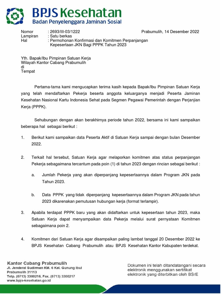 Surat Konfirmasi PPPK | PDF