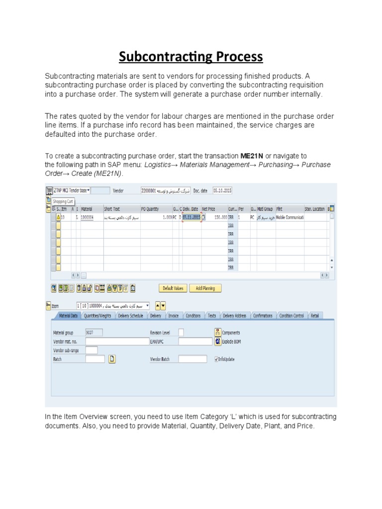 Subcontracting Process | PDF