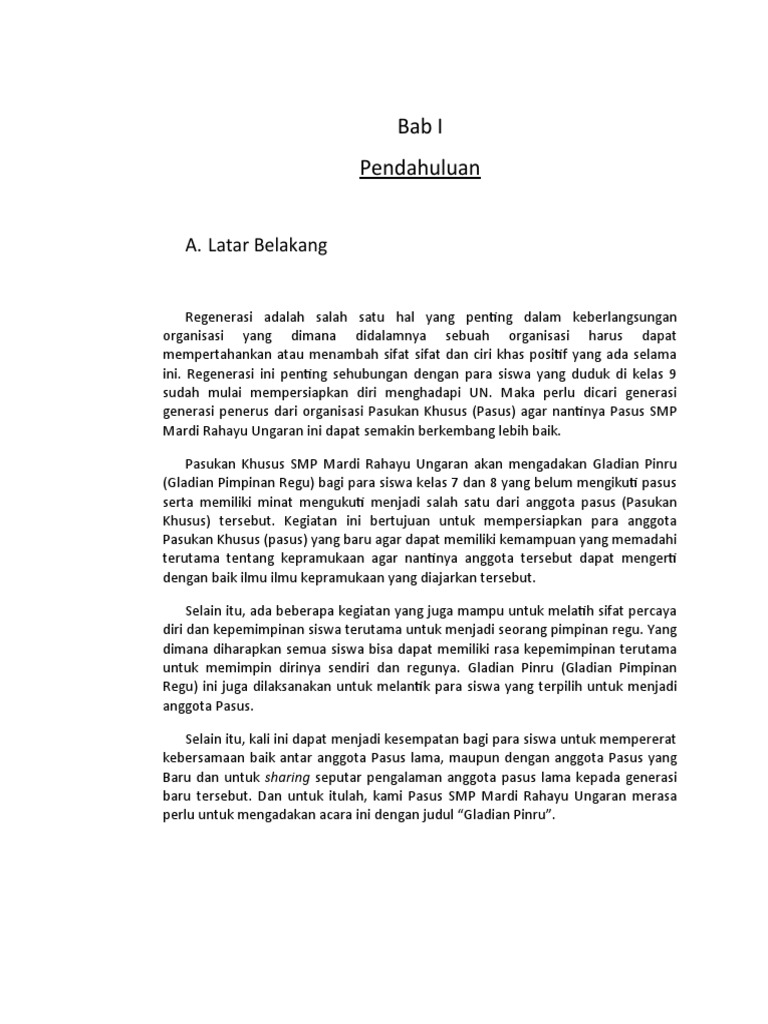 Gladian Pinru: Regenerasi Pasus SMP | PDF