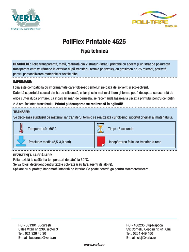 PoliFlex Printable 4625 | PDF