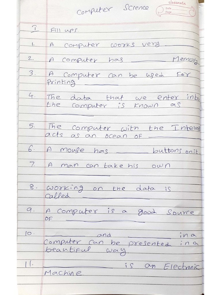 Class 2 Computer Practice | PDF